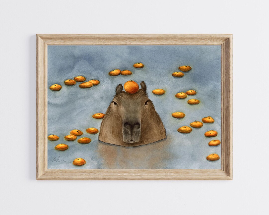 Capybara Watercolor Art Print | Capybara Art | Capybara Painting ...