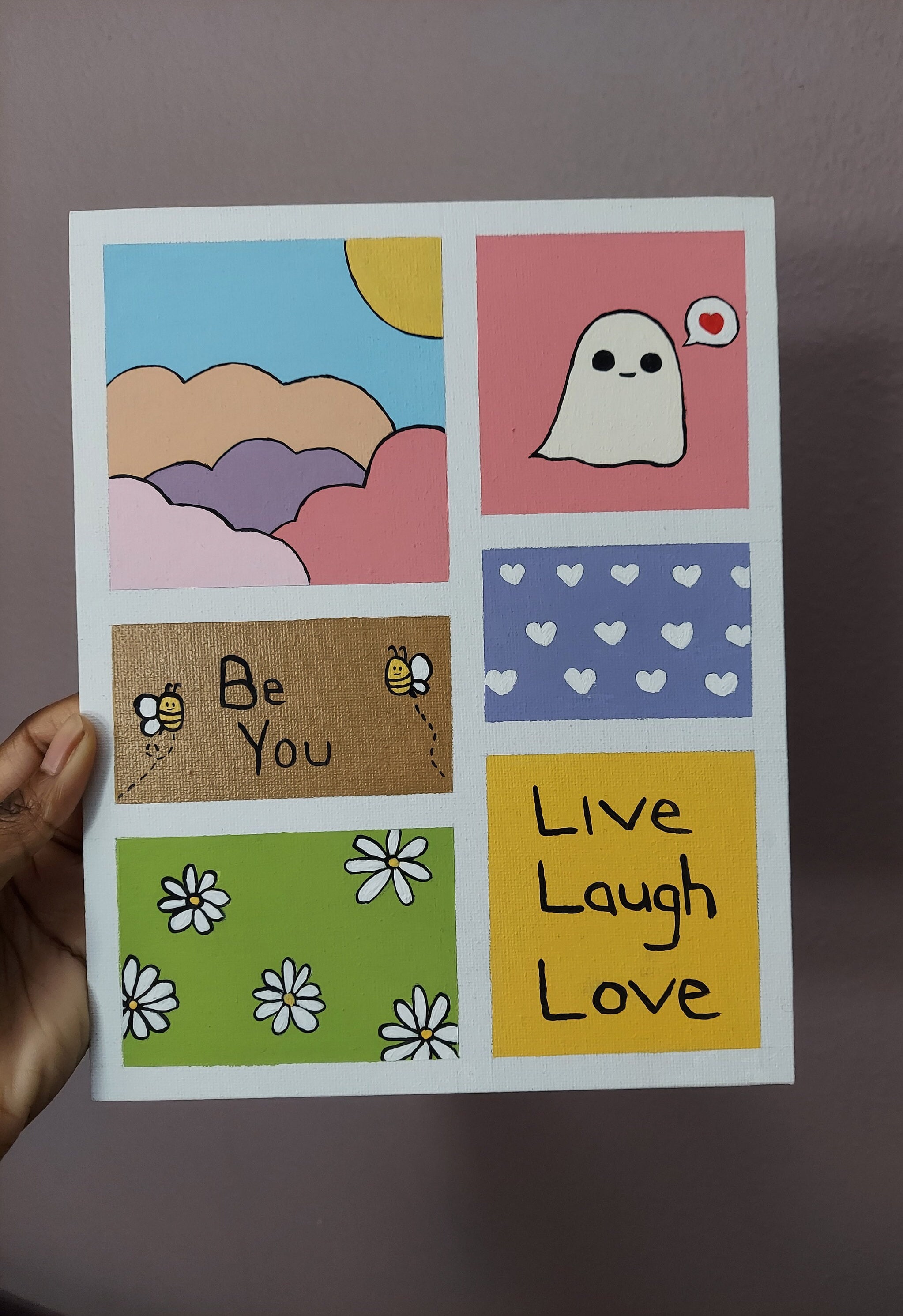 Handmade Mood Board Acrylic Painting | 8x10" Canvas Wall Art - Etsy