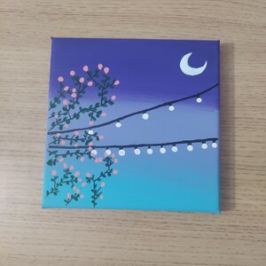 Mini Flower Canvas Painting | 6"x6" Canvas Painting | Wall Art Decor ...