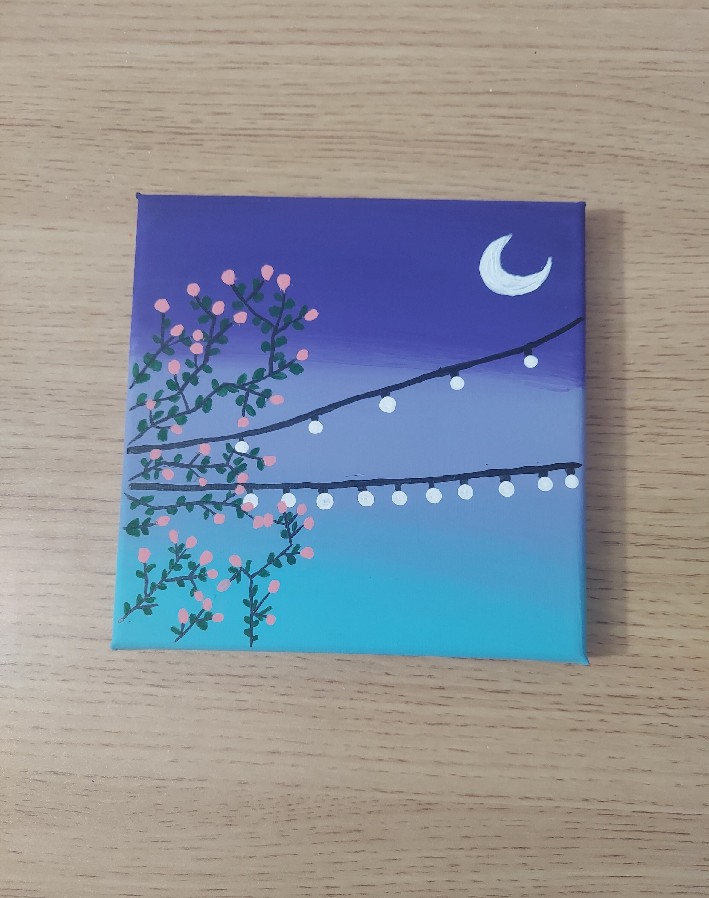 Mini Flower Canvas Painting | 6"x6" Canvas Painting | Wall Art Decor ...