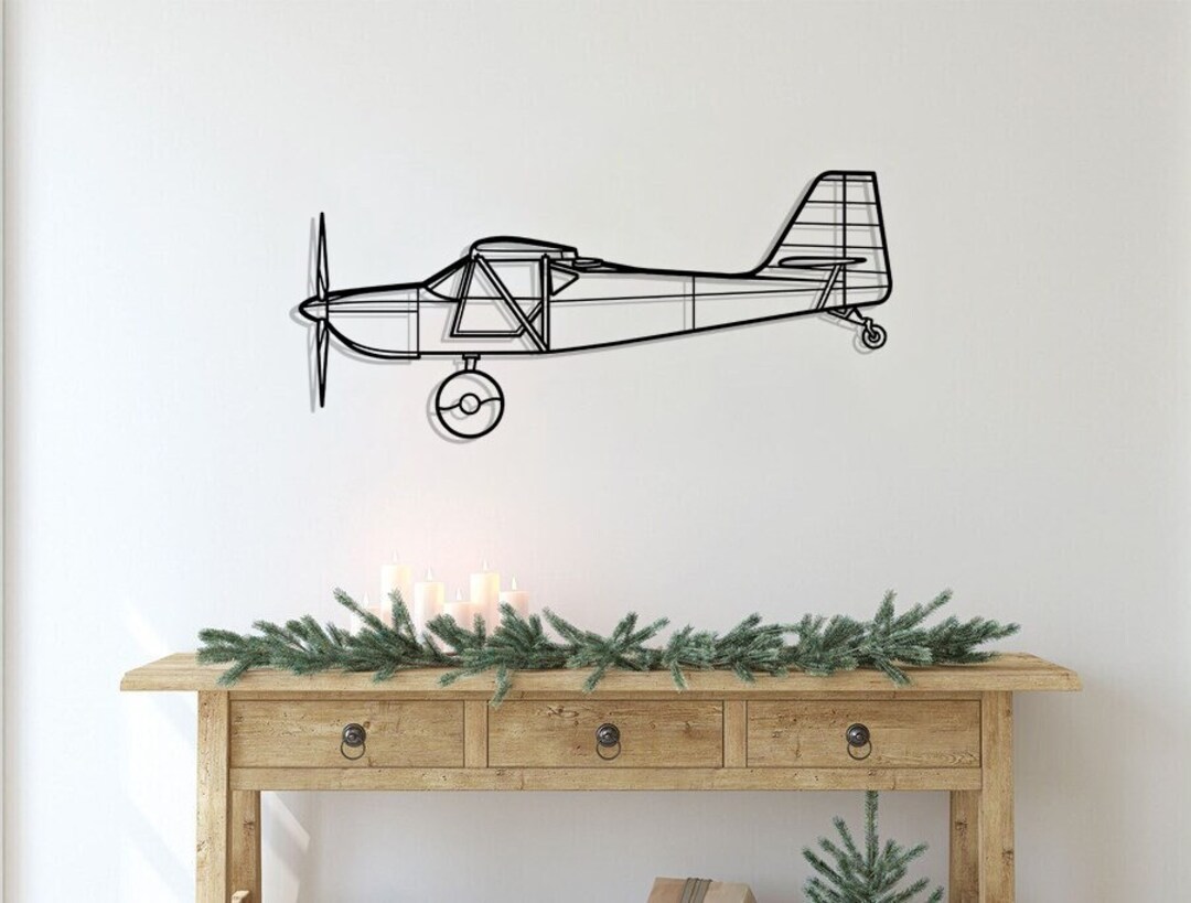 Denney Kitfox 5 Silhouette Metal Wall Art, Airplane Silhouette Wall ...