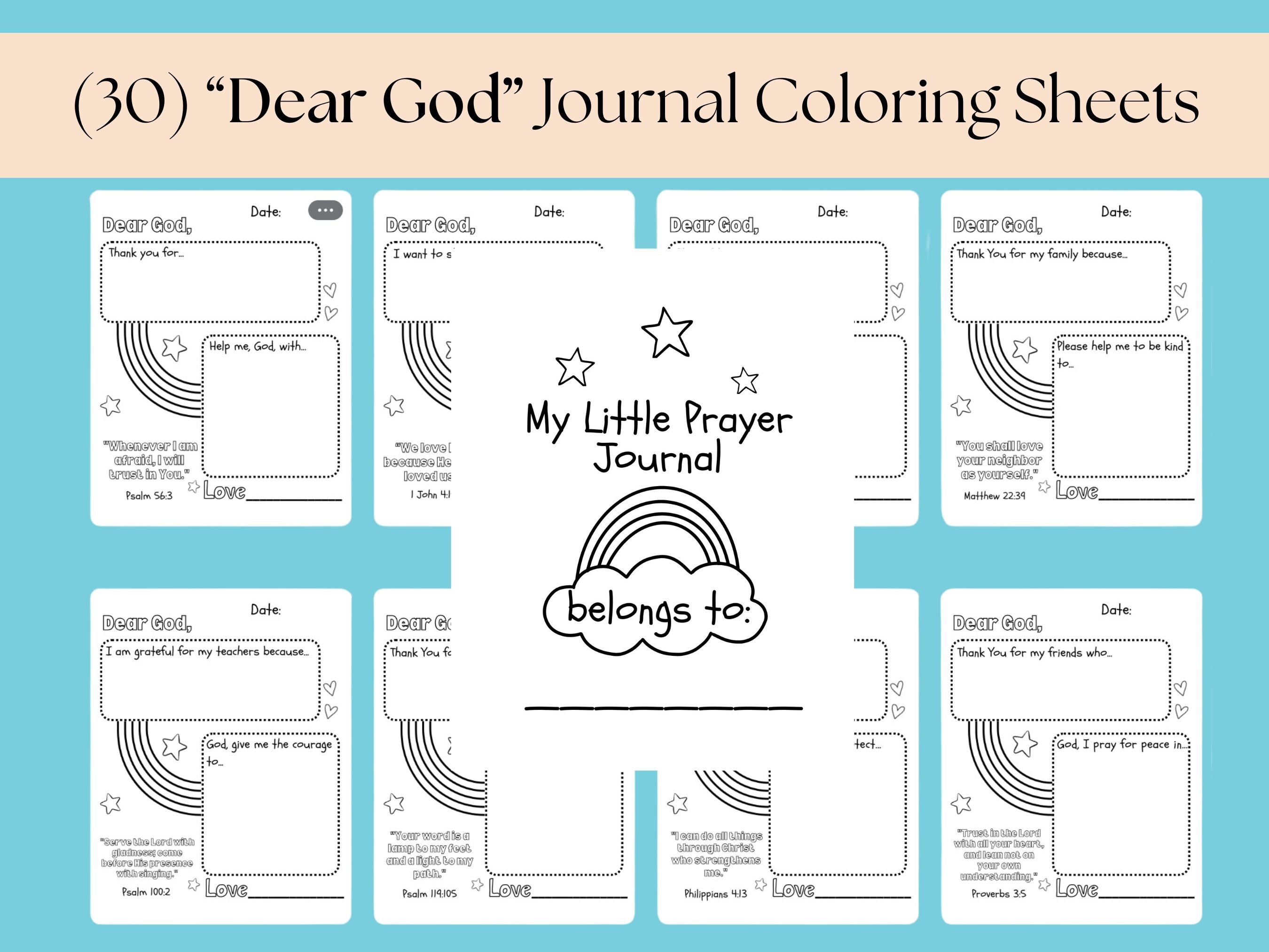 Primary Prayer Journal Bible Scripture Coloring Pages, Personalized ...