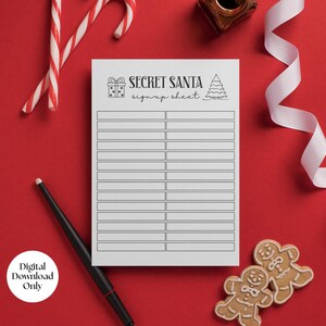 Editable Secret Santa Office Gift Exchange, Secret Santa Questionnaire ...