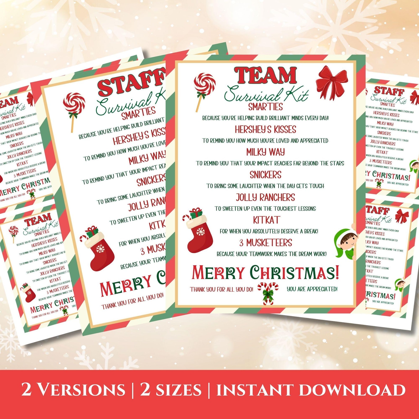 Christmas Survival Kit, School Teacher Gift Exchange, Employee Staff ...