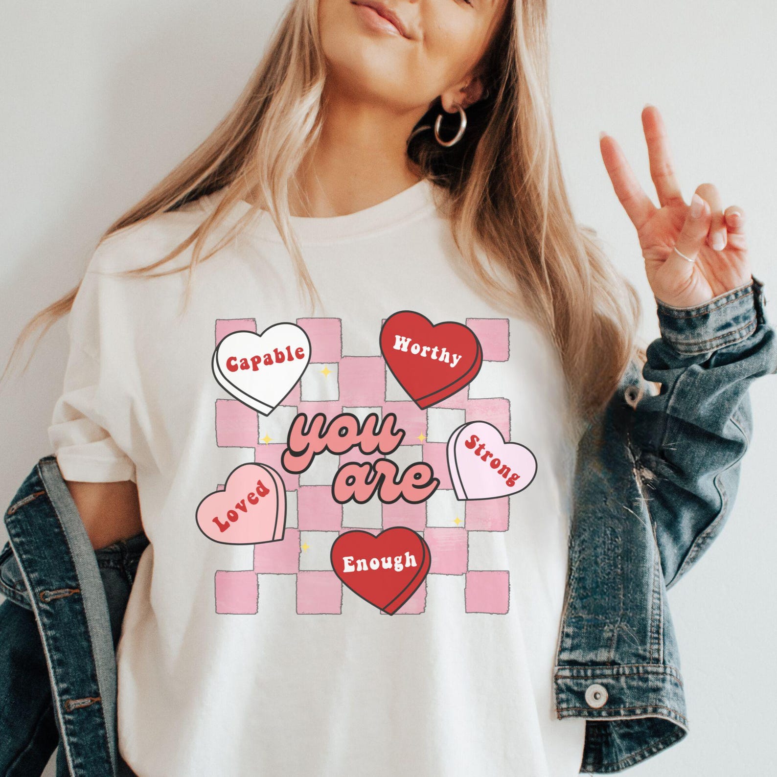 Candy Hearts Affirmations Png, Valentine's Day Shirt Png, Teacher ...