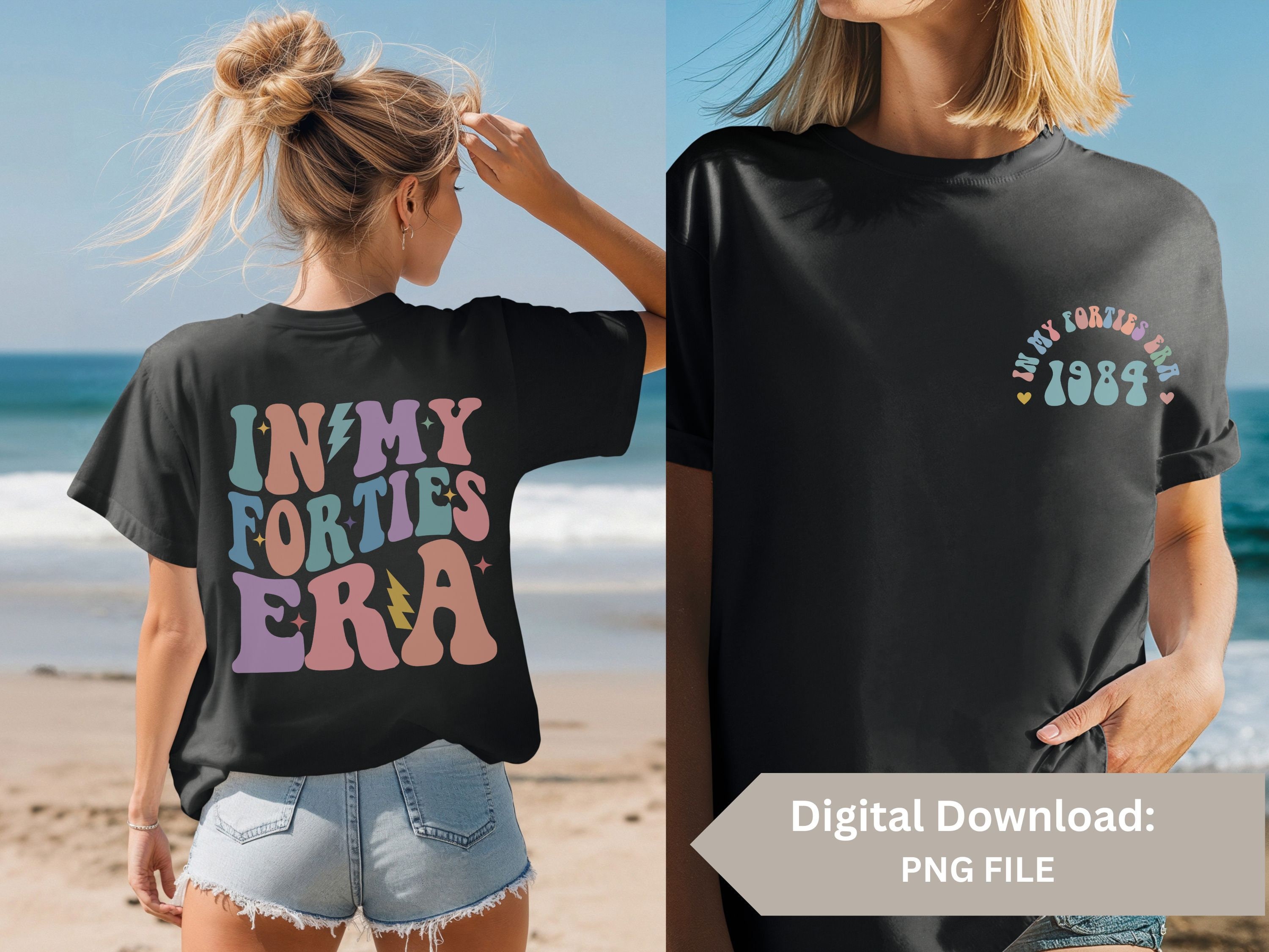In My Forties Era PNG, Digital File, 40th Birthday PNG, Retro Wavy ...