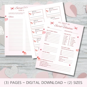 All About Me Secret Valentine Printable, Getting to Know You, Secret ...