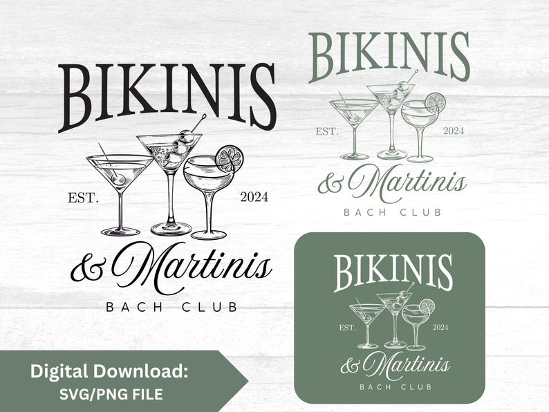 Bikinis and Martinis Bachelorette Png, Bachelorette Svg Shirts, Beach ...