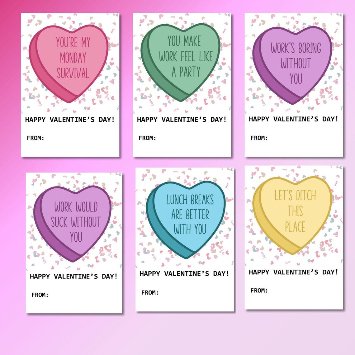 Funny Coworker Valentines Workplace Valentine Cards Office Party Cards ...