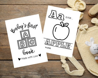 Baby's First Alphabet Book Baby Shower Game / Activity Coloring Book ...
