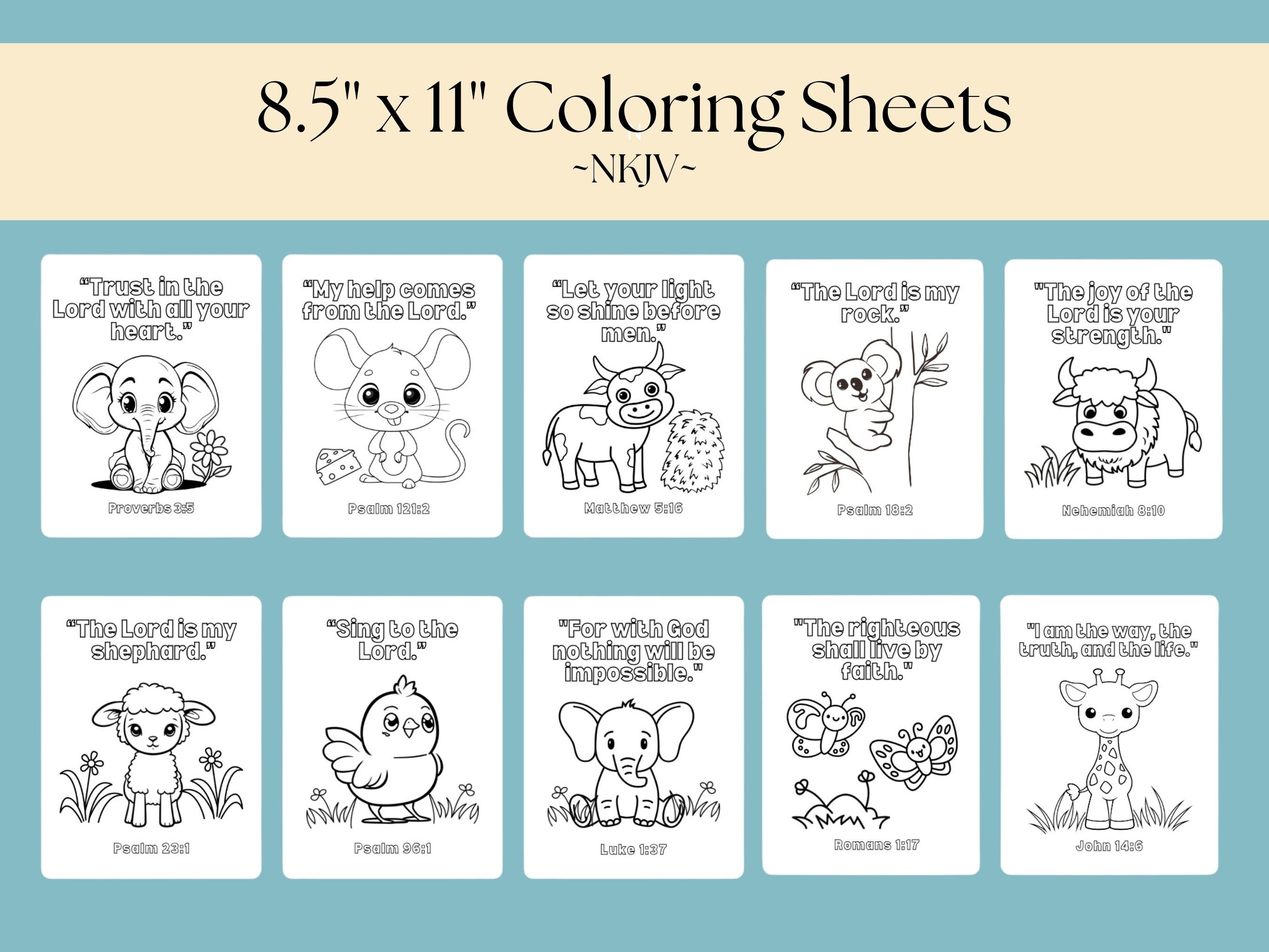 Printable Bible Scripture Coloring Pages, Vacation Bible School ...