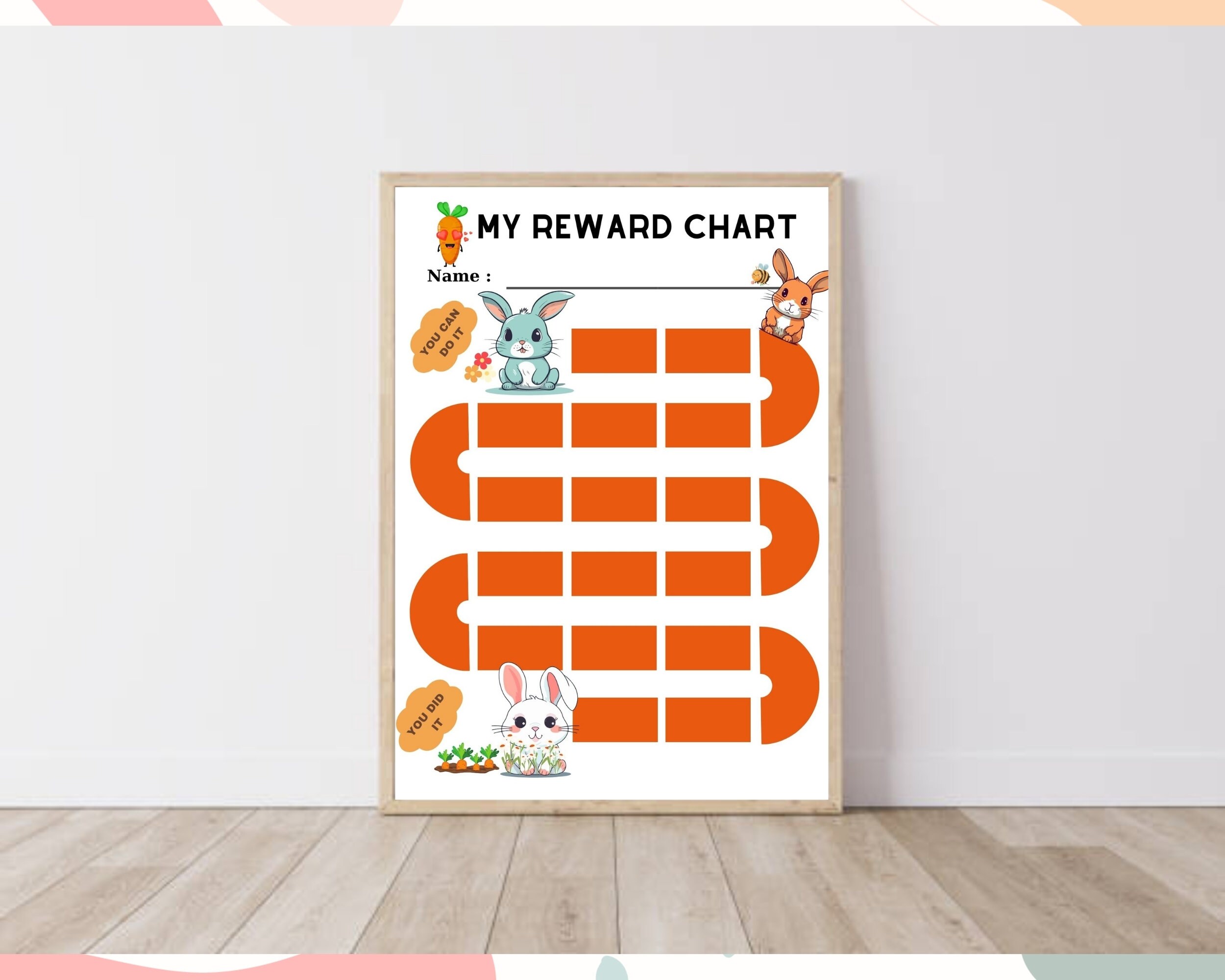 Rabbit Reward Chart-kid Chart-digital Kid Routine Chart-toddler Reward ...