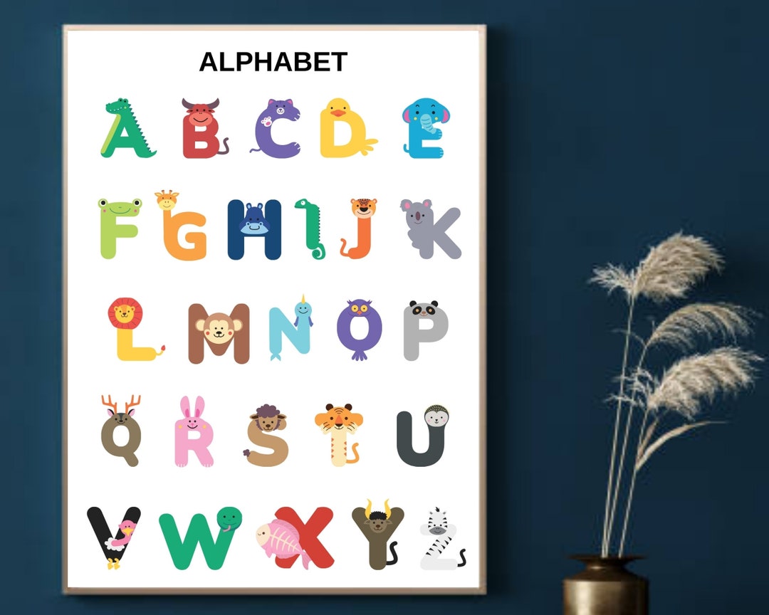 Animal Alphabet Poster-classroom Poster-educational Poster-abc Print ...