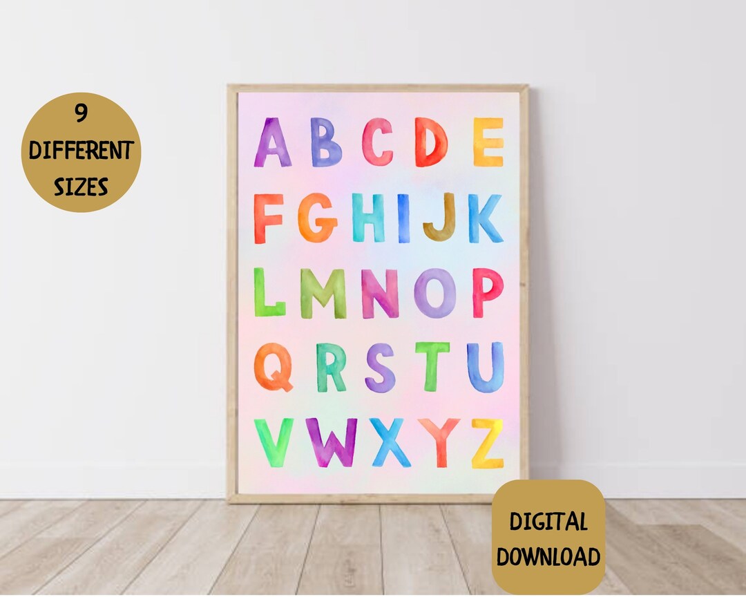 Alphabet Poster-classroom Poster-educational Poster-abc Print-nursery ...