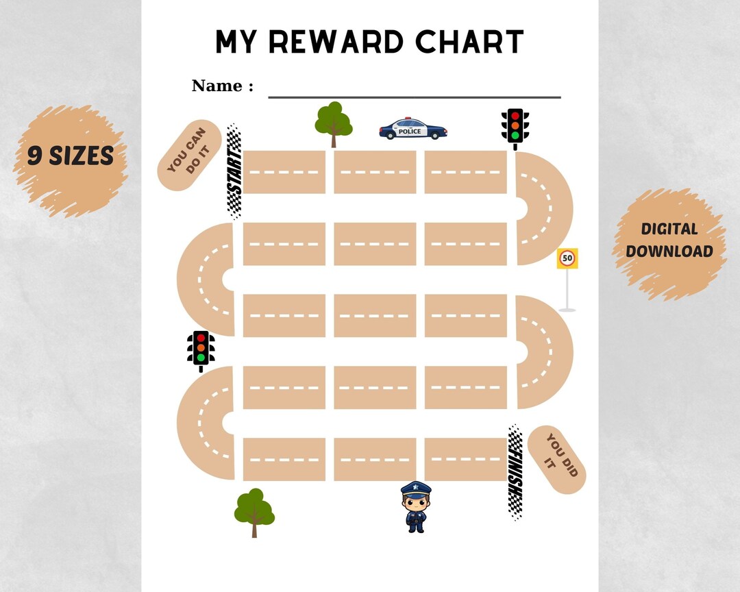 Reward Chart-kid Reward Chart-digital Kid Routine Chart-toddler Reward ...