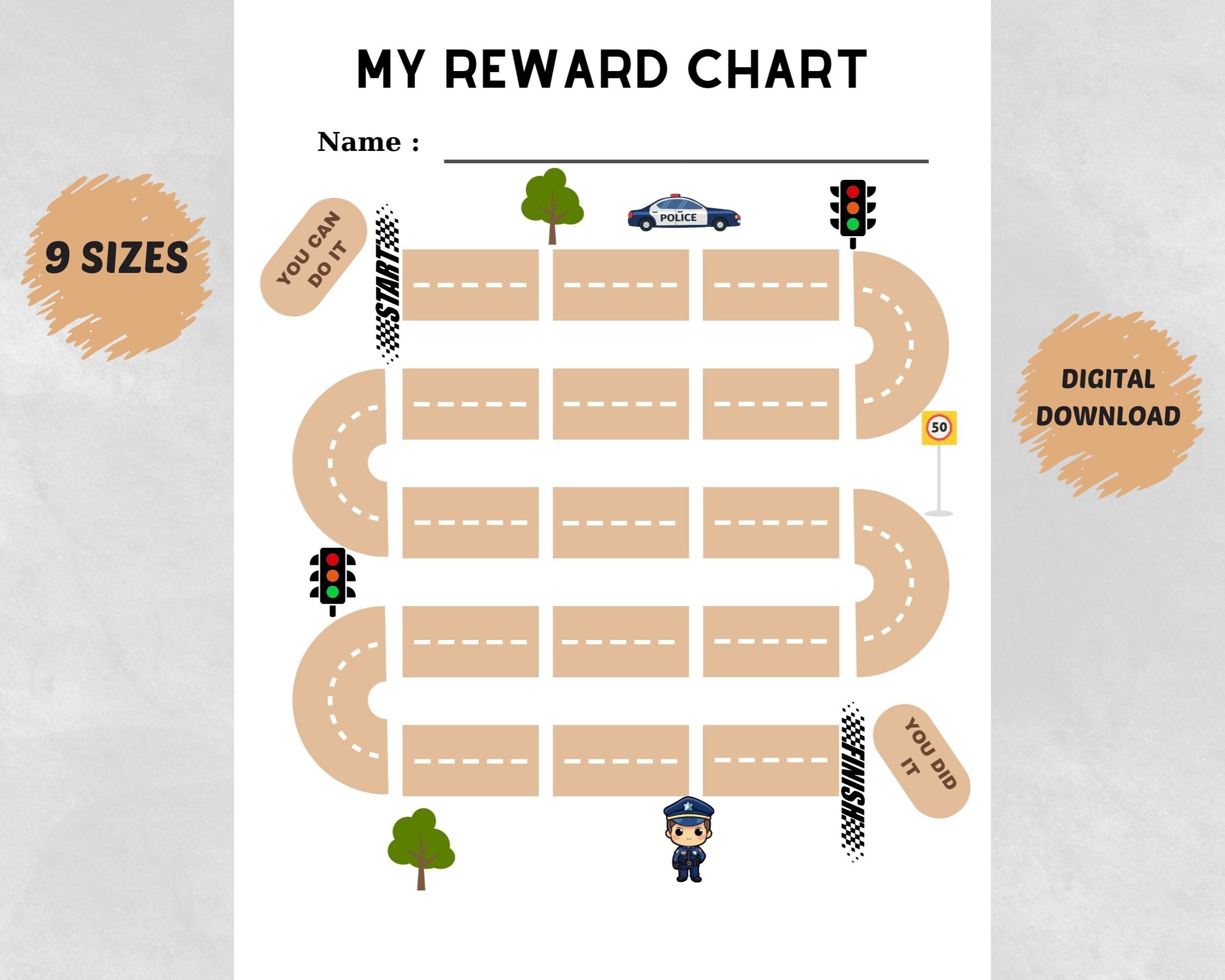 Reward Chart-kid Reward Chart-digital Kid Routine Chart-toddler Reward ...