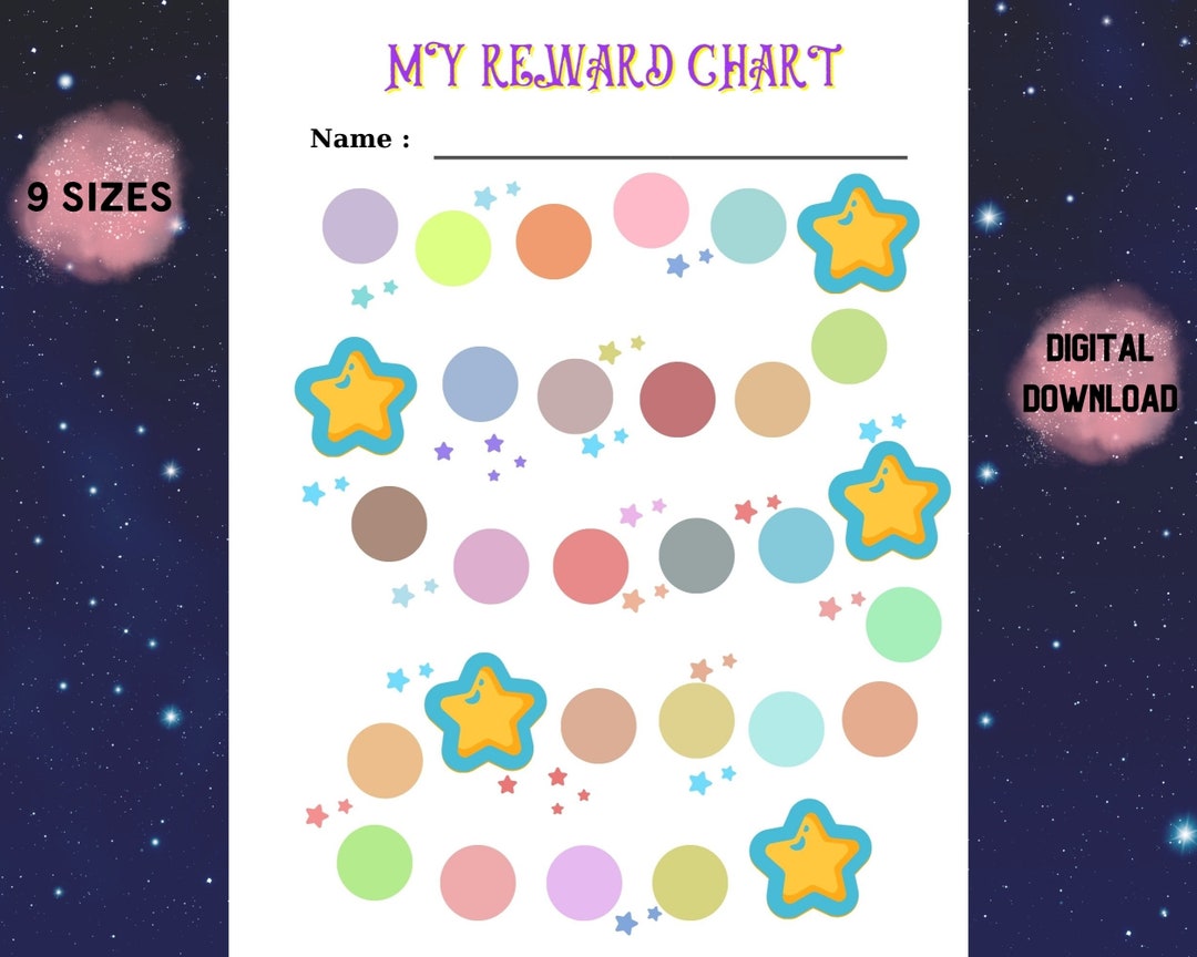 Reward Chart, Rainbow Kid Reward Chart, Digital Kid Routine Chart ...
