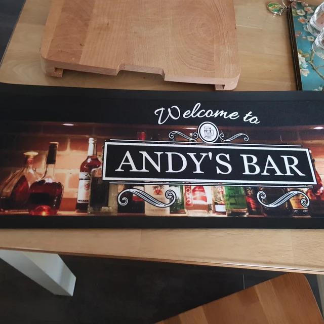 Personalized Rubber Bar Runner – Custom Text Logo Drinks Mat for Home ...