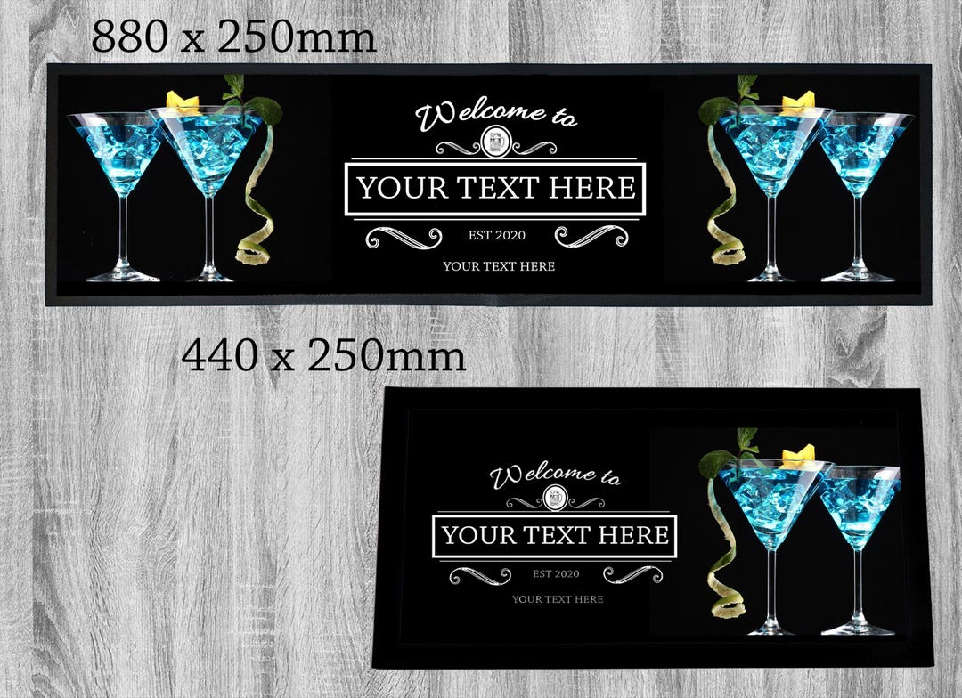 Custom Rubber Bar Runner – Personalized Logo & Text Drink Mat for Bars ...