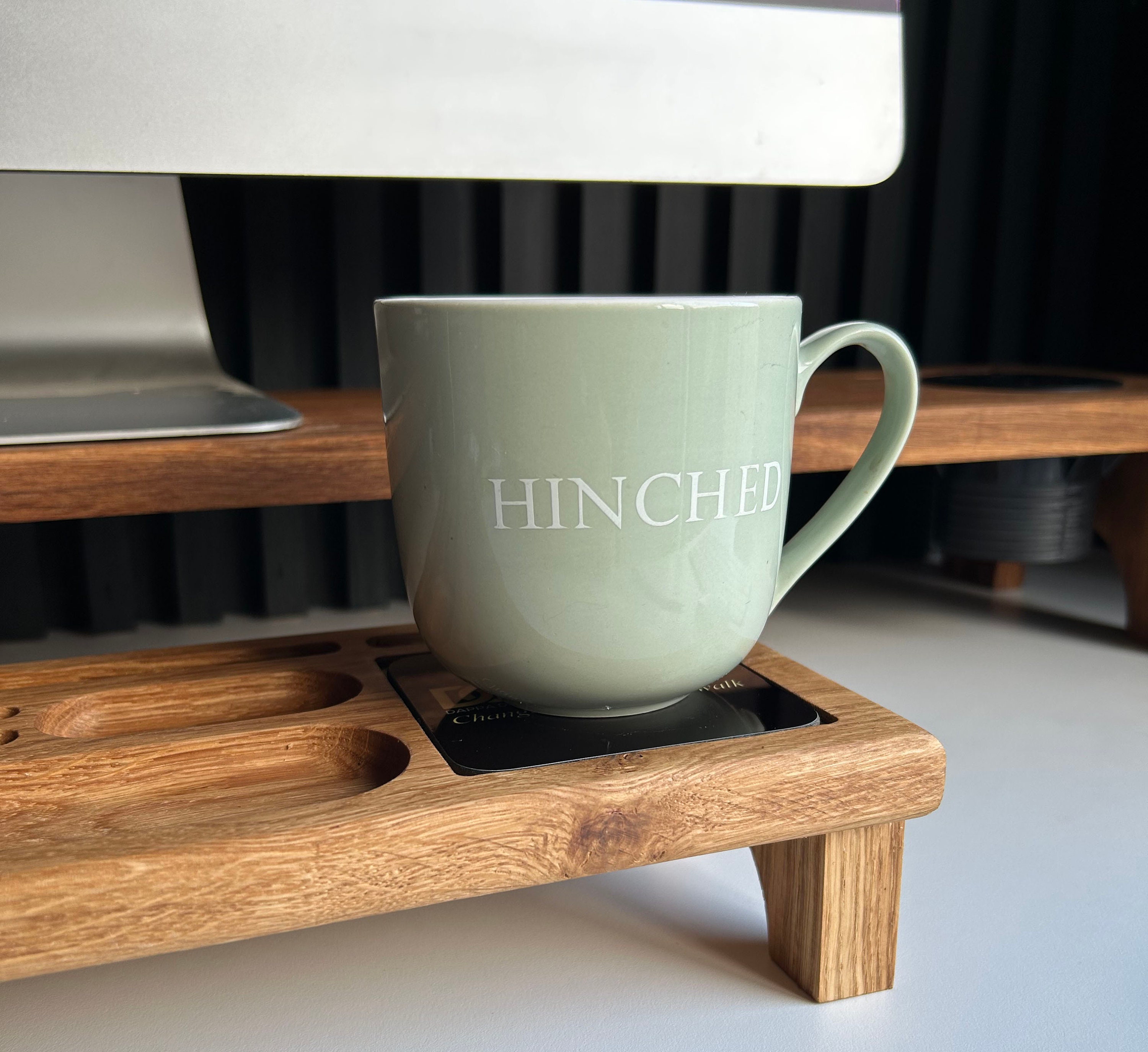 French Oak Wood Desk Organizer, Office Desk Accessories, Personalised ...
