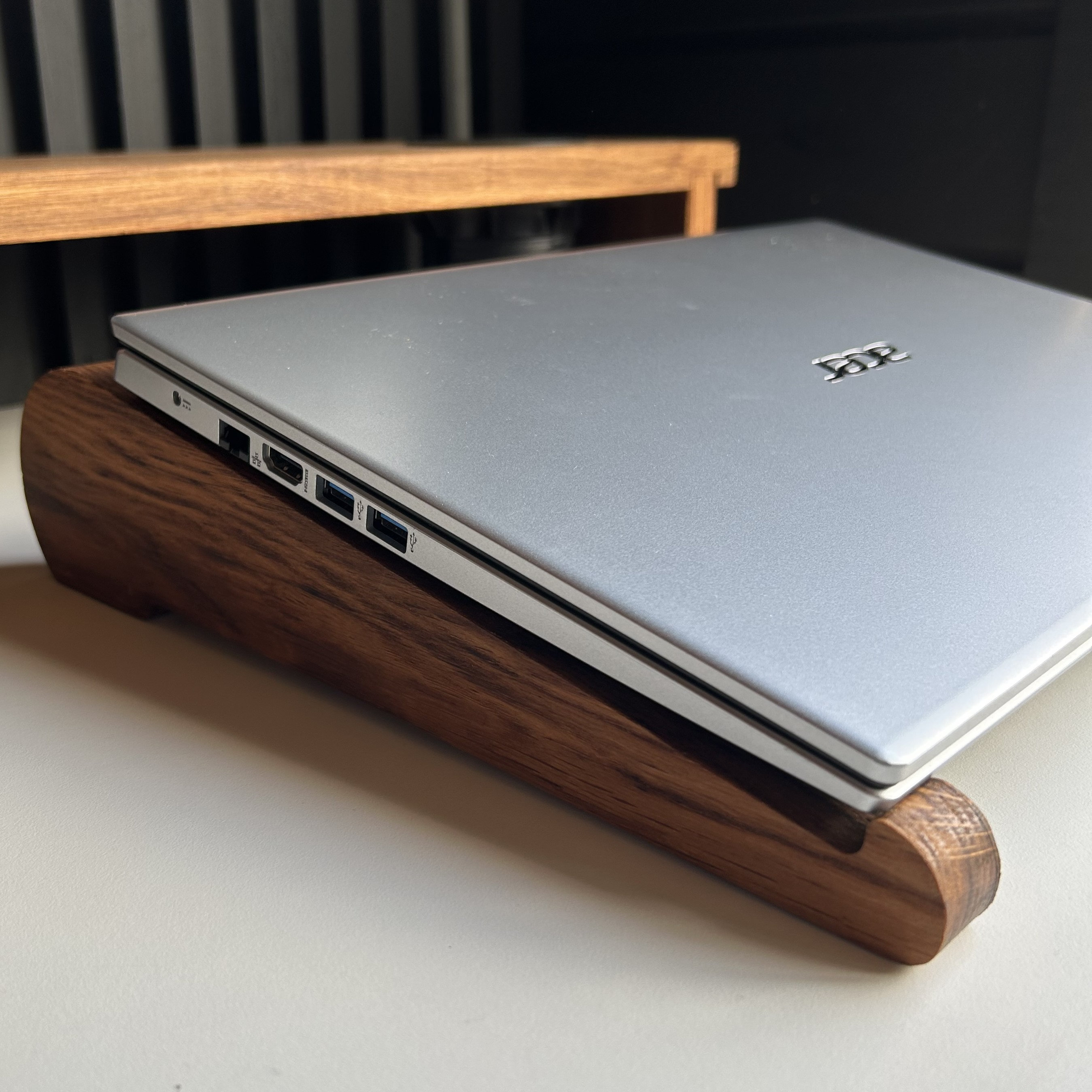 Solid French Oak Wood Laptop Stand for Desk Portable Laptop Display ...