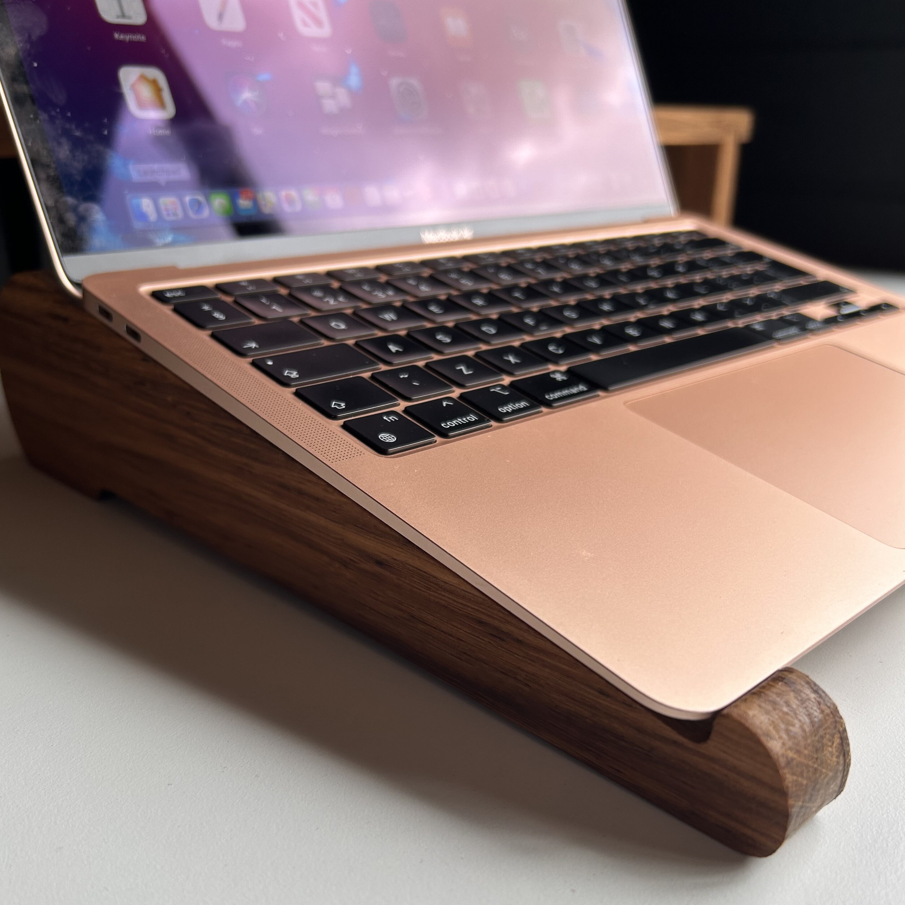 Solid French Oak Wood Laptop Stand for Desk Portable Laptop Display ...