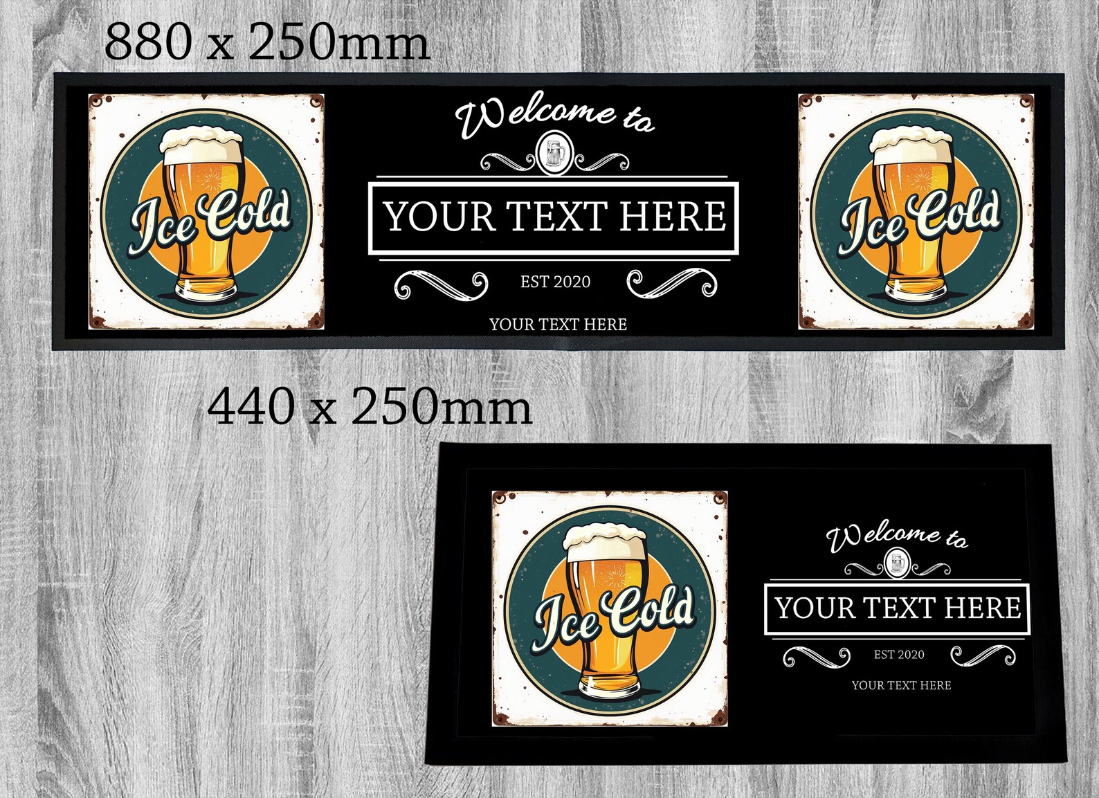 Personalized Rubber Bar Runner – Custom Text Logo Drinks Mat for Home ...