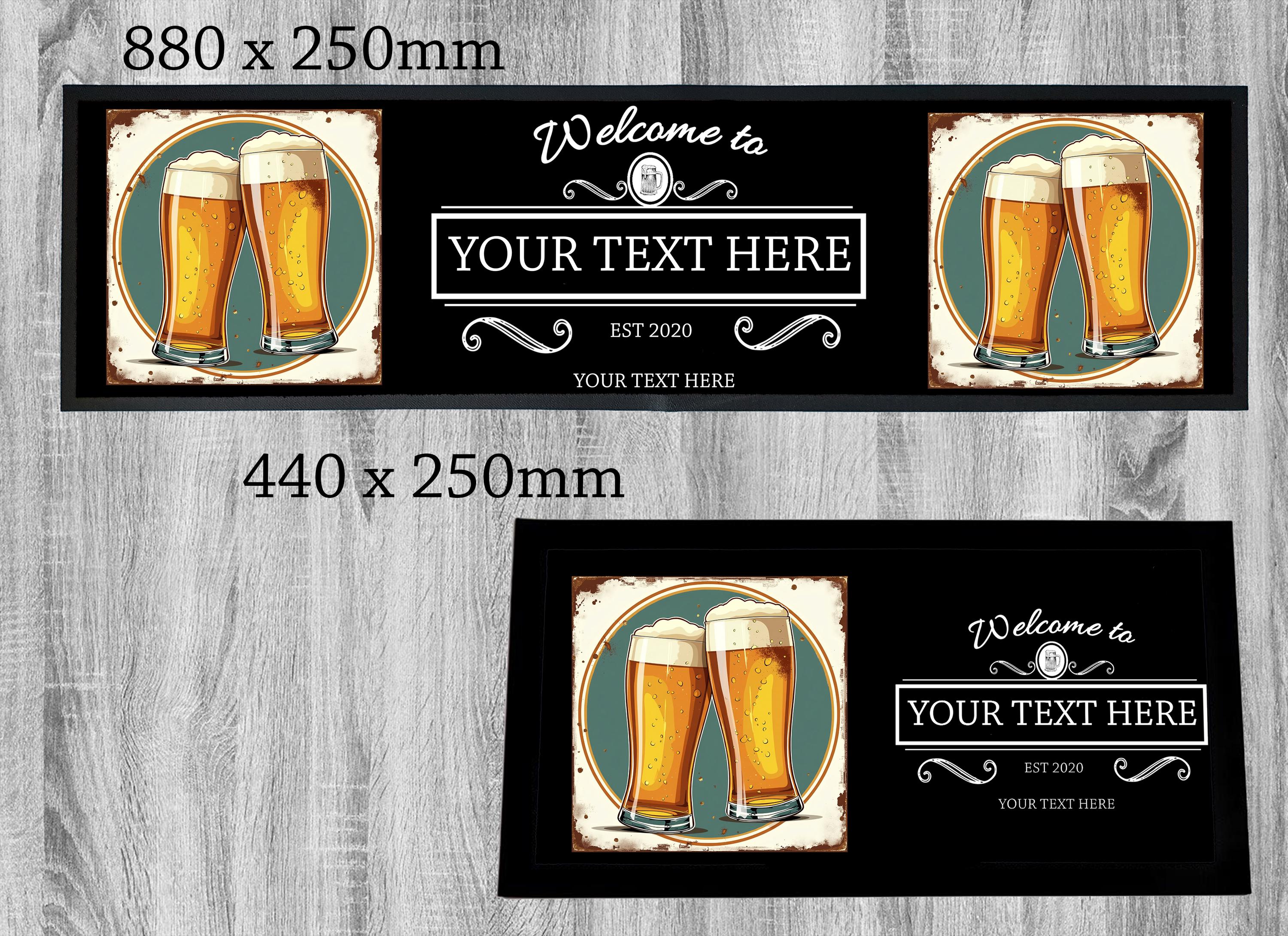 Personalized Rubber Bar Runner – Custom Text Logo Drinks Mat for Home ...