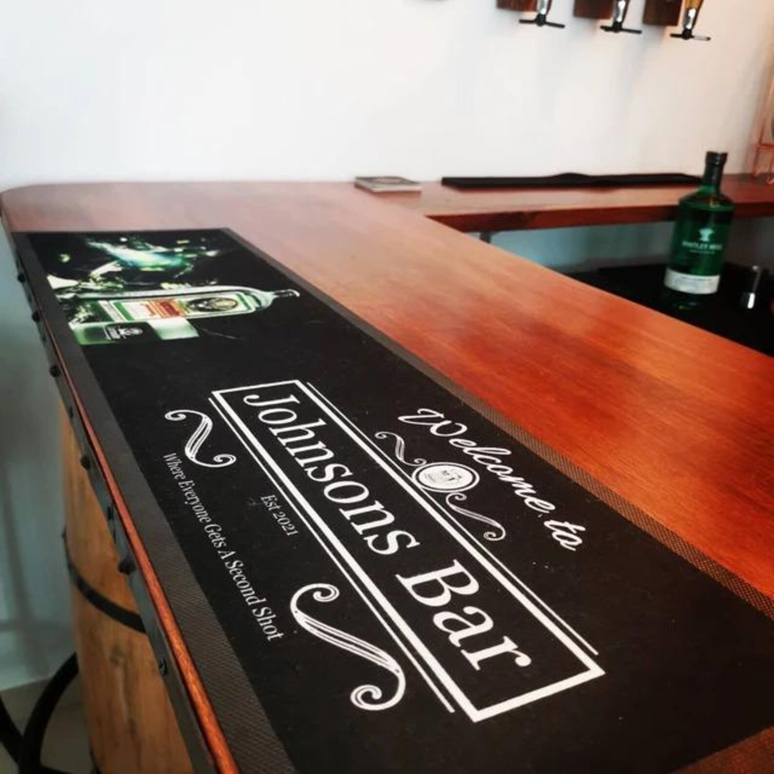 Personalized Rubber Bar Runner – Custom Text Logo Drinks Mat for Home ...