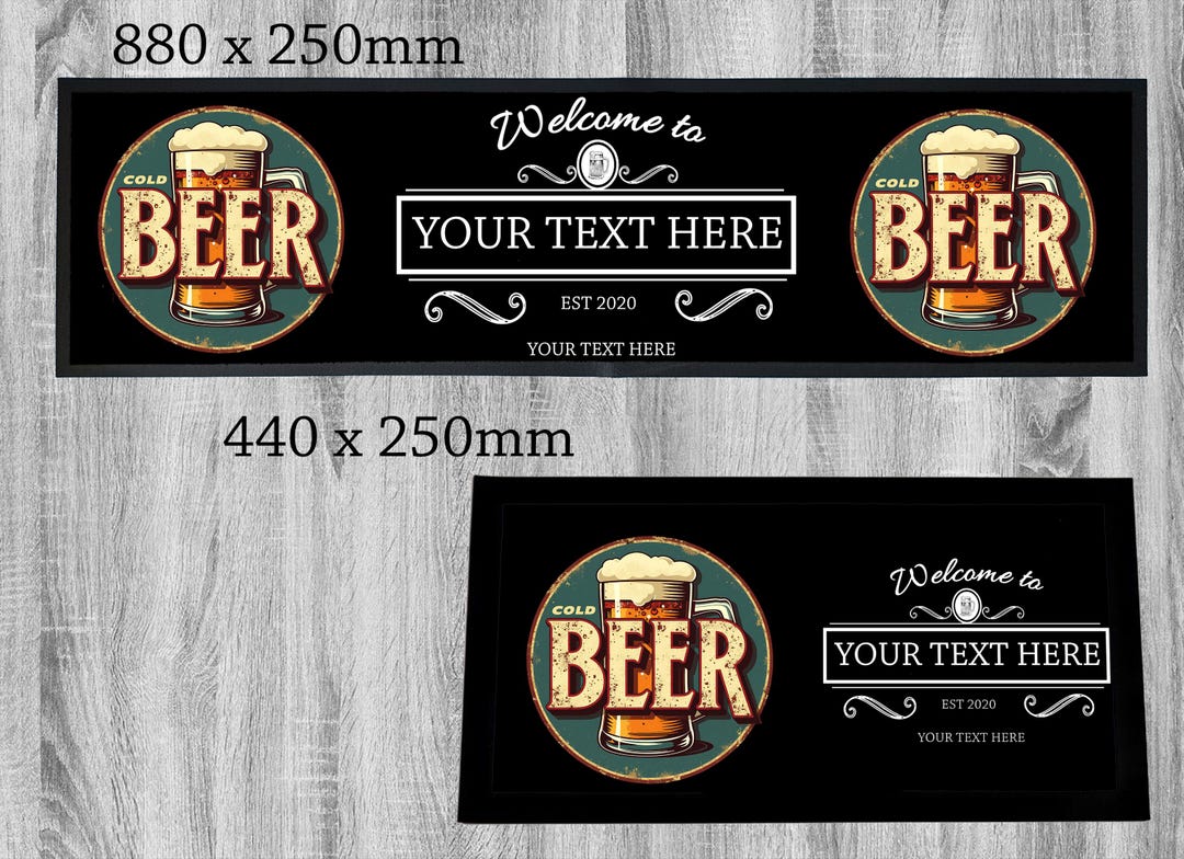Personalized Rubber Bar Runner – Custom Text Logo Drinks Mat for Home ...