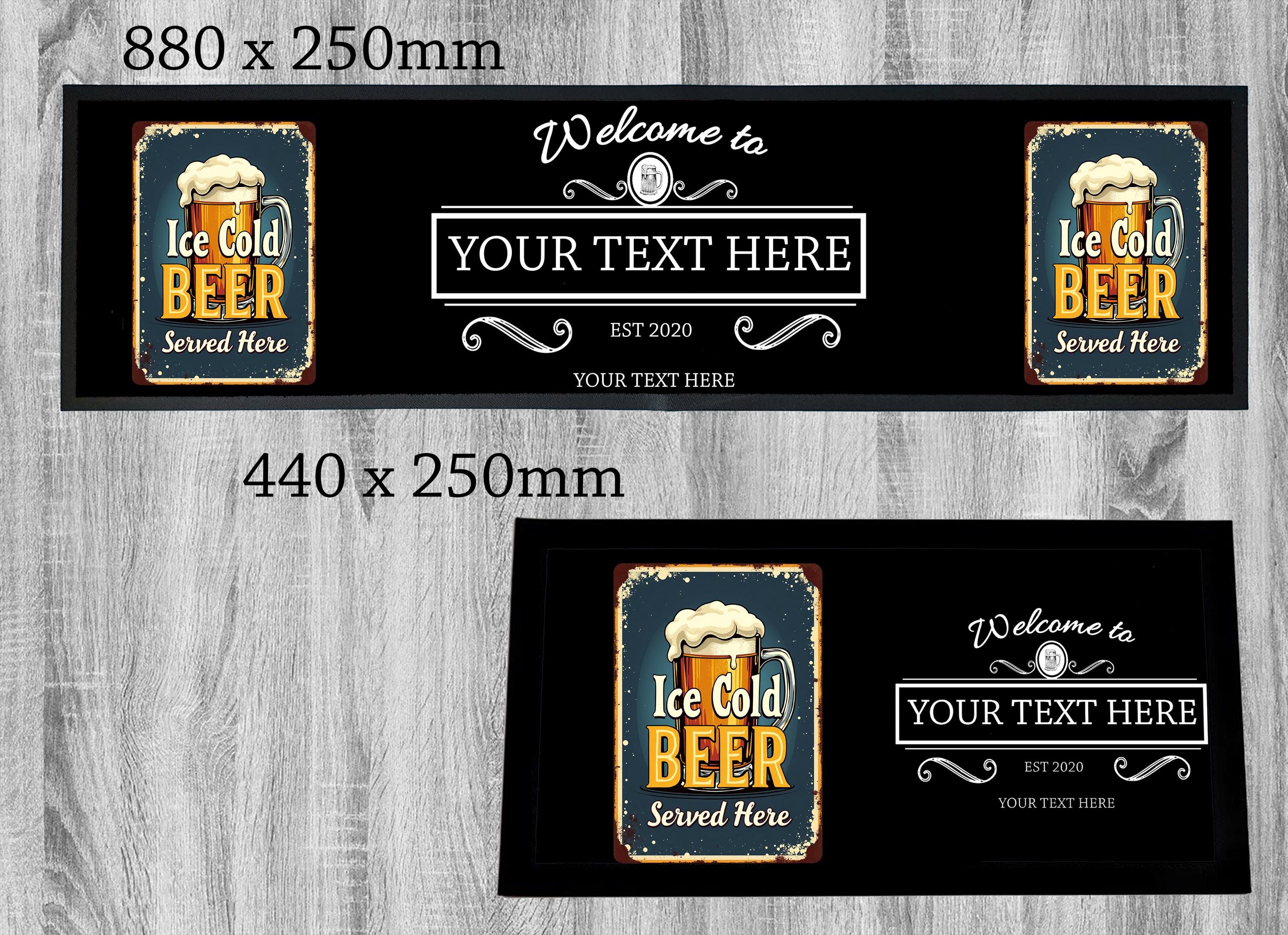 Personalized Rubber Bar Runner – Custom Text Logo Drinks Mat for Home ...