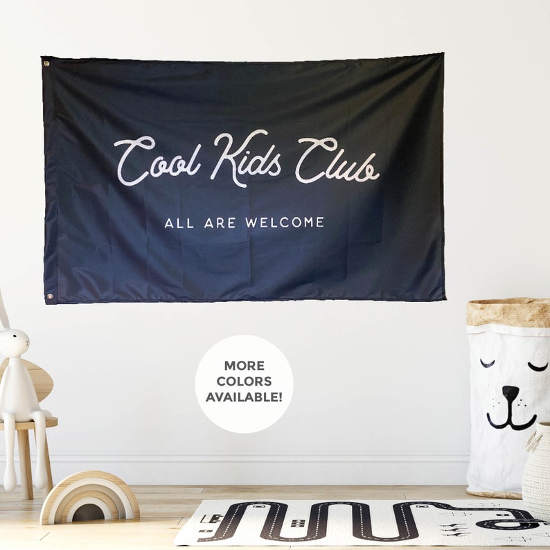Cool Kids Club Flag, Cool Kids Club Pennant, Kids Room Wall Art, Cool ...