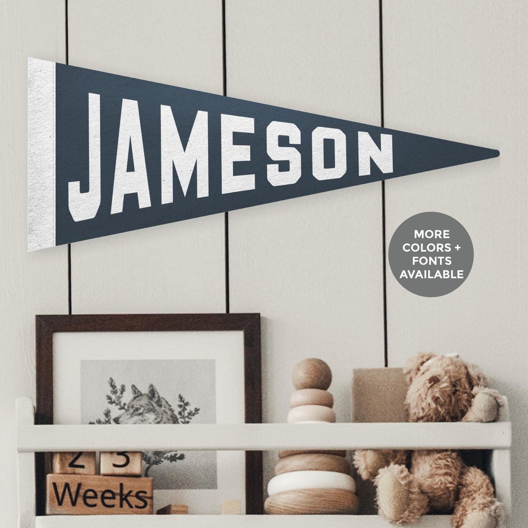 Personalized Felt Pennant, Name Pennant, Felt Name Banner, Girls Room ...