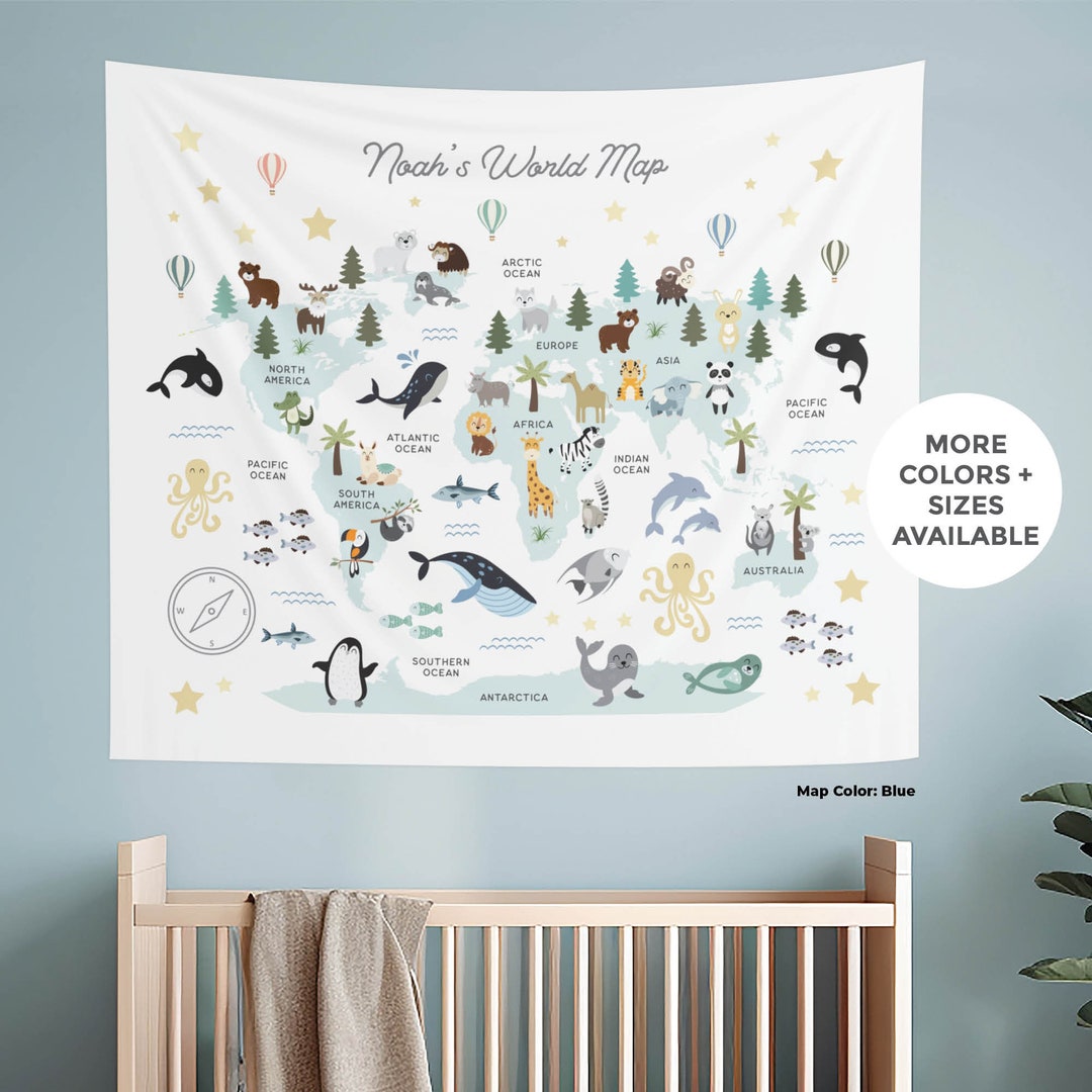 Personalized Kids Map, Custom Kids Map, Customized Map for Kids ...