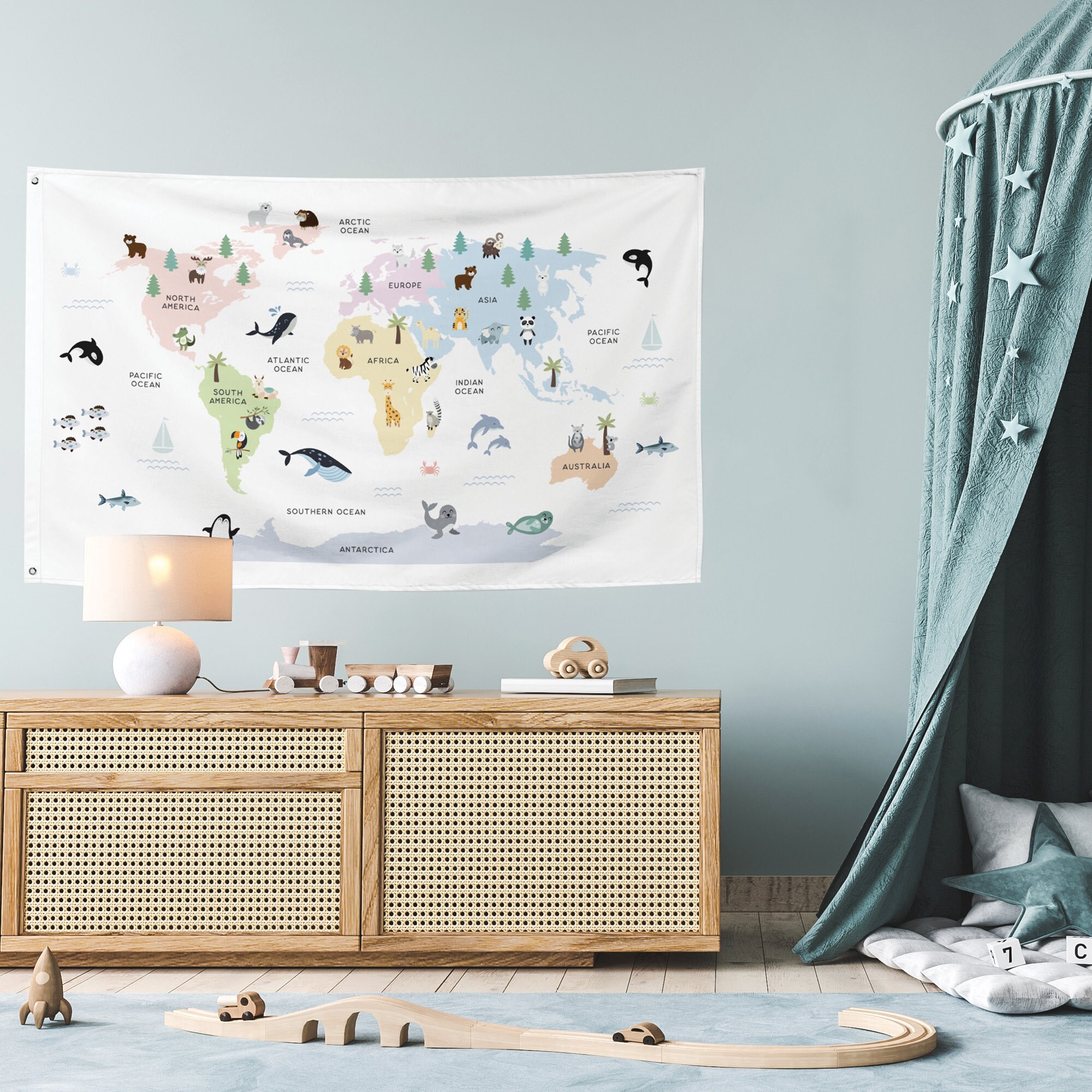 Kids World Map, Animal World Map, Children's World Map, World Map Kids ...