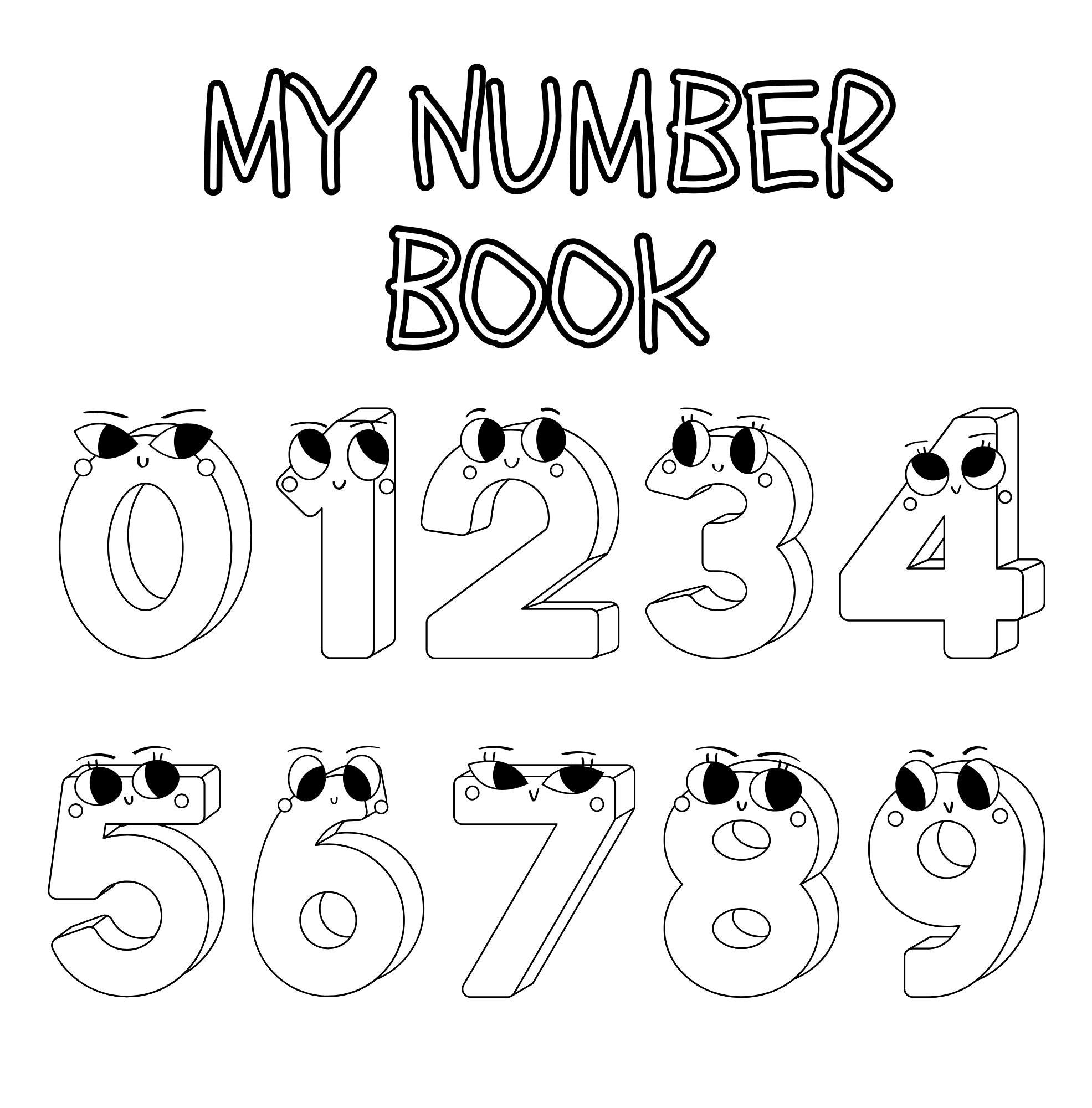 Worksheet for Cartoon Number Coloring Book for Children Ages 3–6,color ...