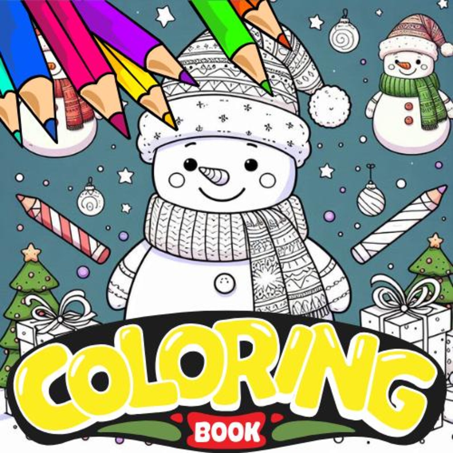 Whimsical Snowman Christmas Coloring Book: 60 Festive Holiday Designs ...