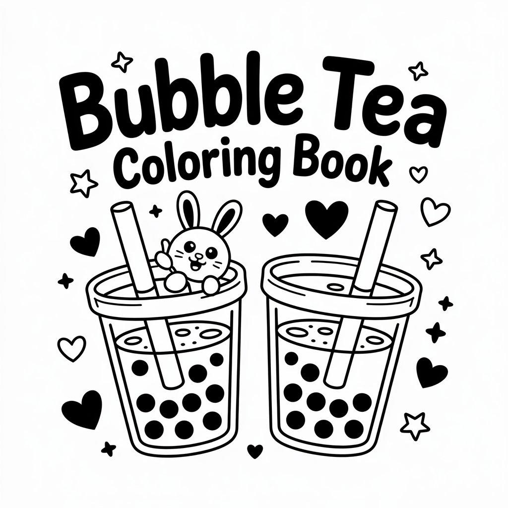 Adorable Bubble Tea Coloring Book - Etsy