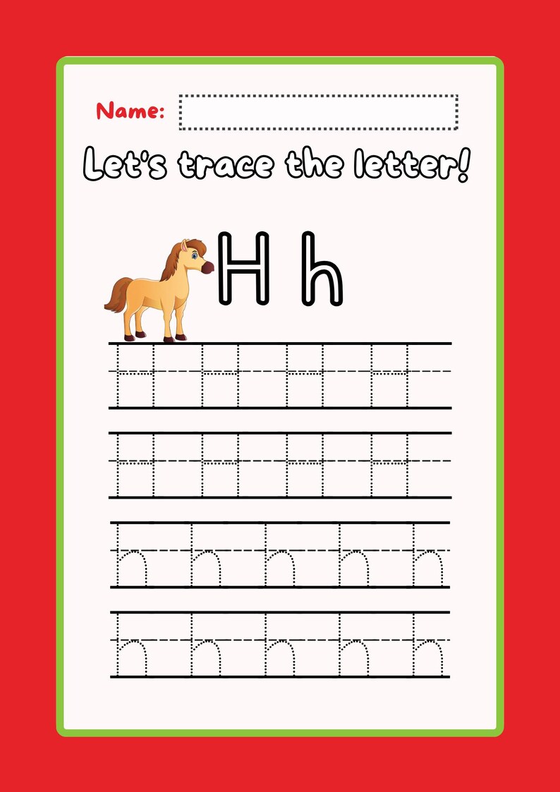 Tracing Letters From A to Z: A Fun Alphabet Workbook for Kids - Etsy