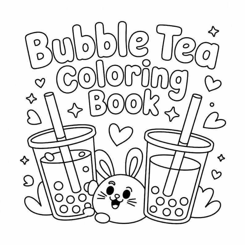 Adorable Bubble Tea Coloring Book - Etsy