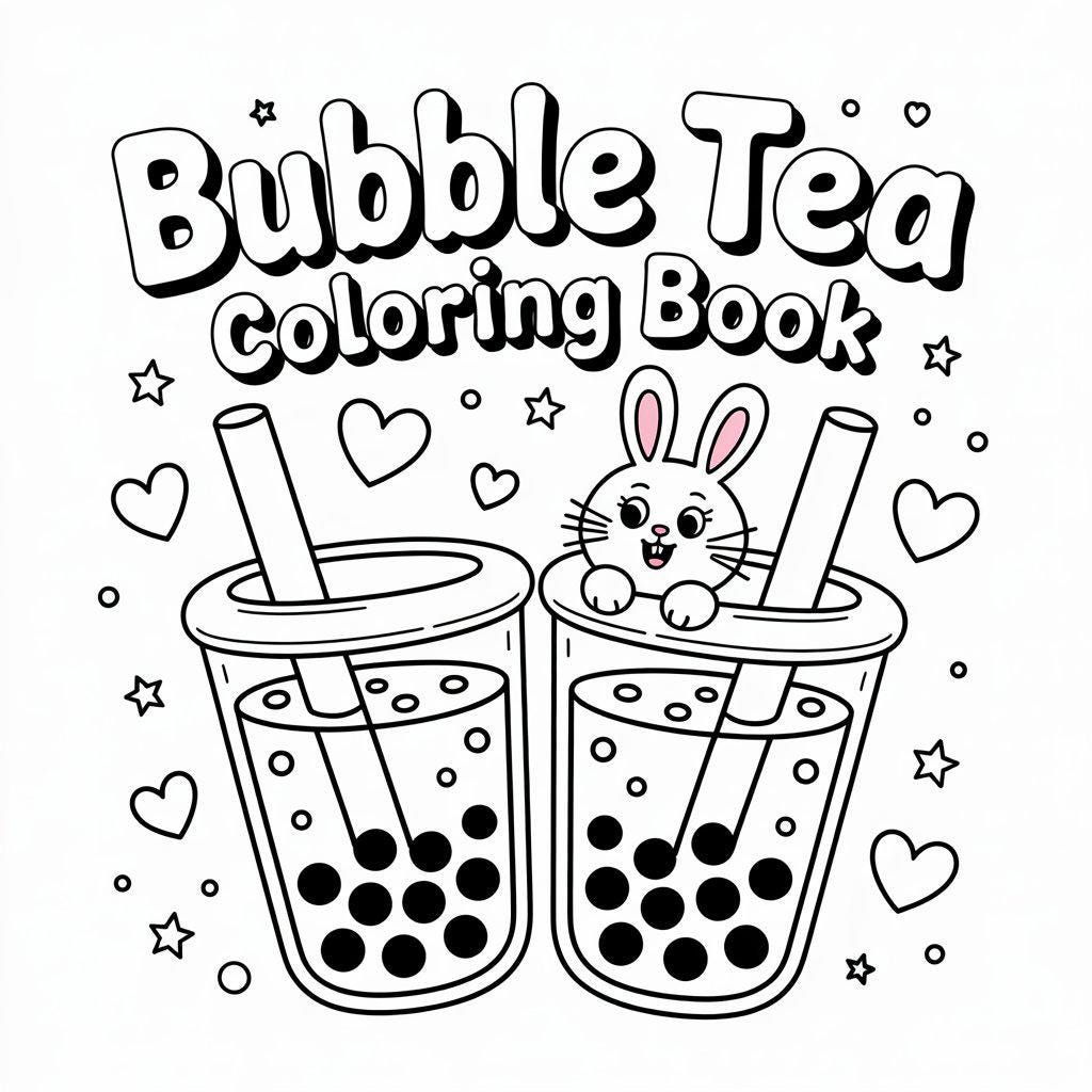 Adorable Bubble Tea Coloring Book - Etsy