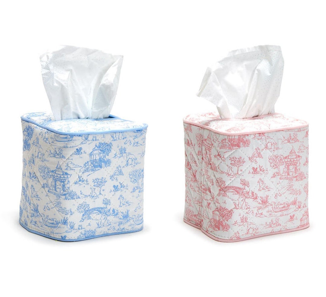 Animal Toile Quilted Tissue Box Cover - Etsy