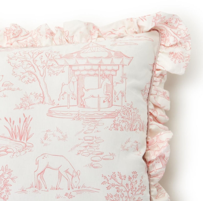 Baby Animal Toile Decorative Pillow Nursery Decorative Pillow Childs ...