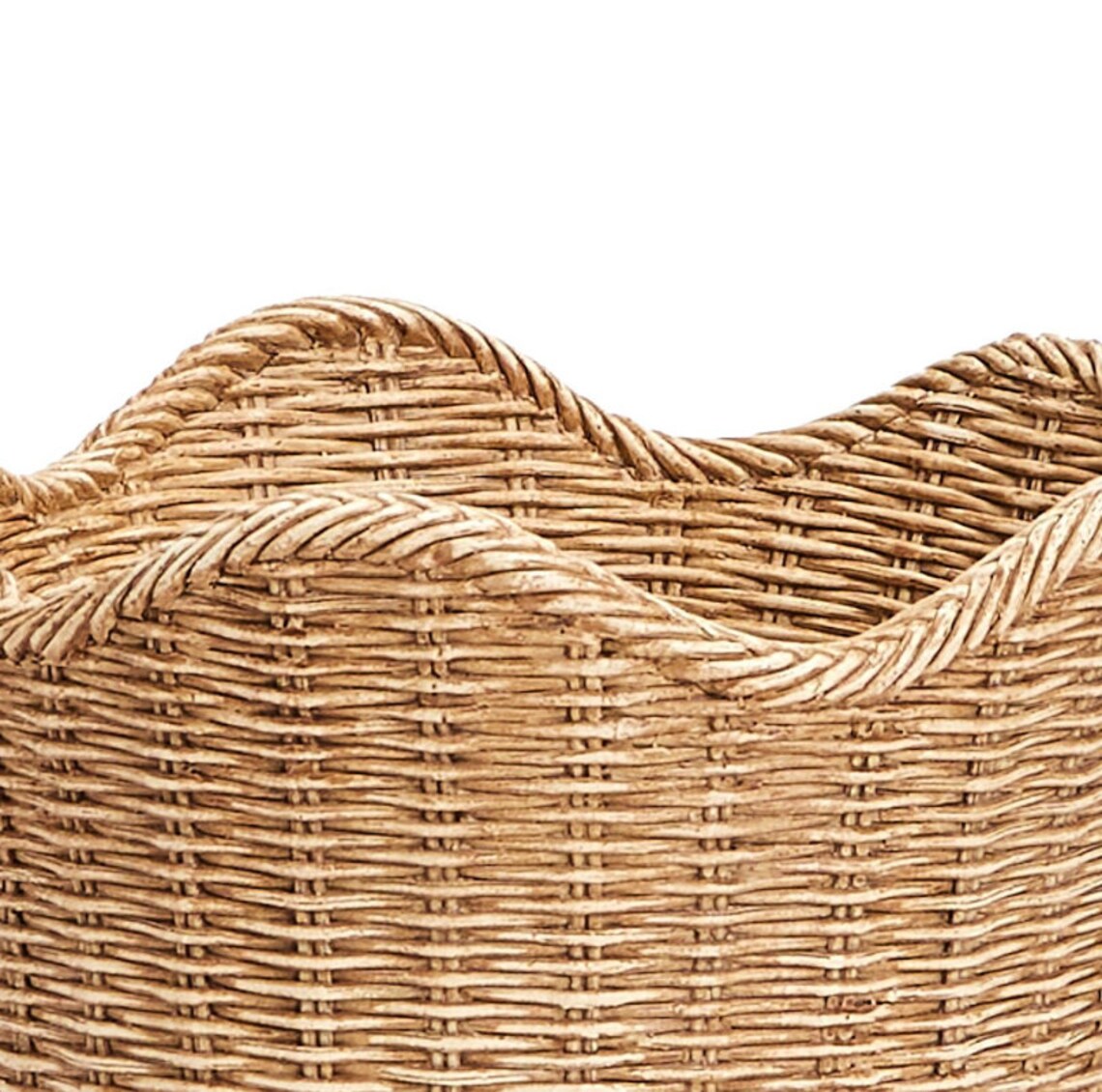 Scalloped Resin Cachepot: Basket Weave Planter, Grandmillennial Decor ...