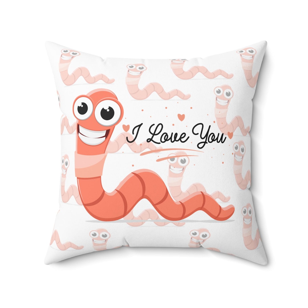 I Love You Cute Worm Pillow Valentines Lovely Gift for Your Girlfriend ...