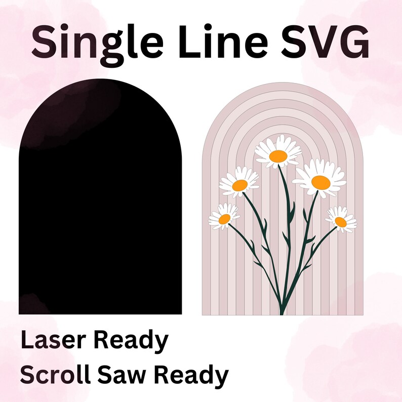 Rainbow Arch With Flower, Retro Daisy SVG, Digital File, Lasers, Cricut ...