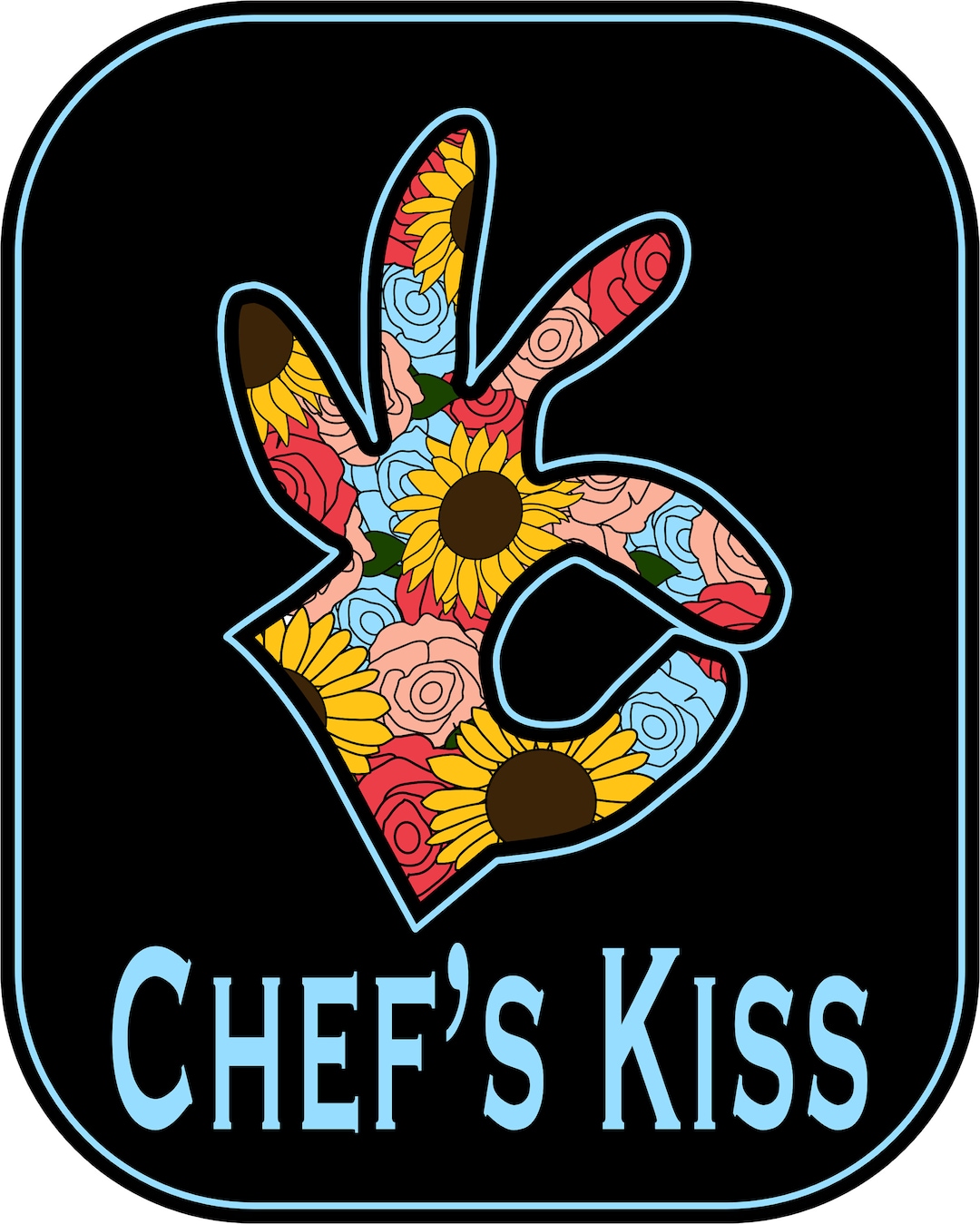 Chefs Kiss Hand Sign With Flowers PNG - Etsy Australia