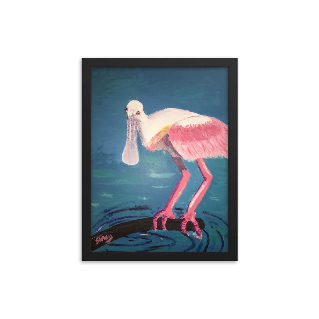 Roseate Spoonbill Pink Bird Framed Art Home Decor Interior Design ...