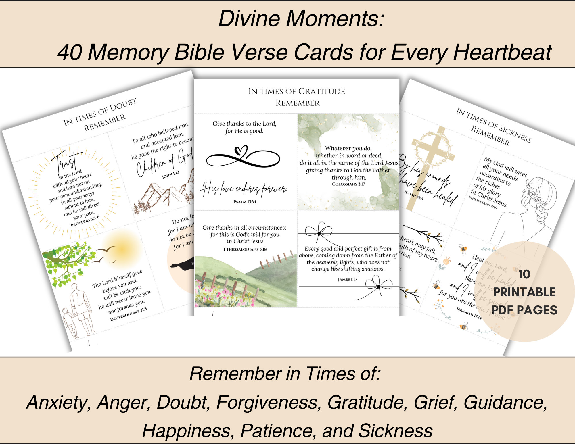 40 Memory Bible Verse Cards Encouraging Verses Scripture Cards Bible ...