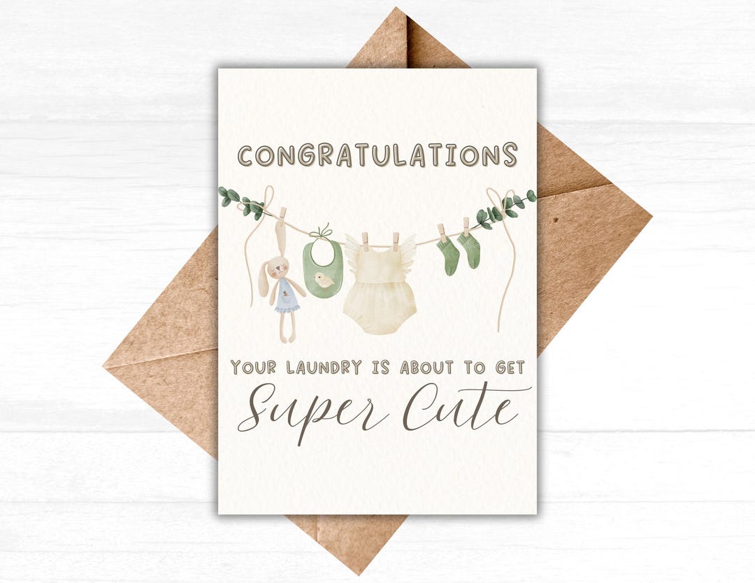 New Baby Card Printable, Your Laundry is About to Get Super Cute, Baby ...